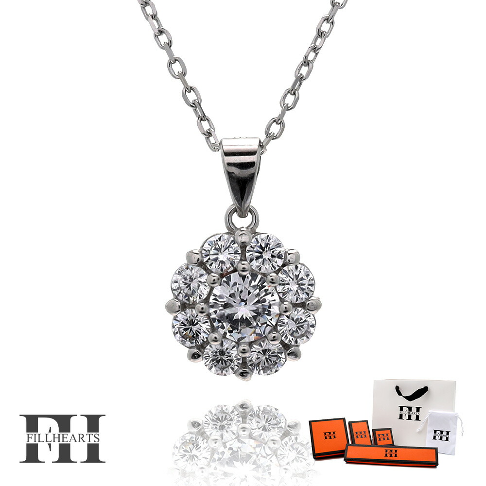 【楽天市場】FILL HEARTS ネックレス レディース 女性 大人 シルバー アクセサリー Sunflower ひまわり 向日葵 花 ジルコニア 金属アレルギー対応 シルバー925 ...