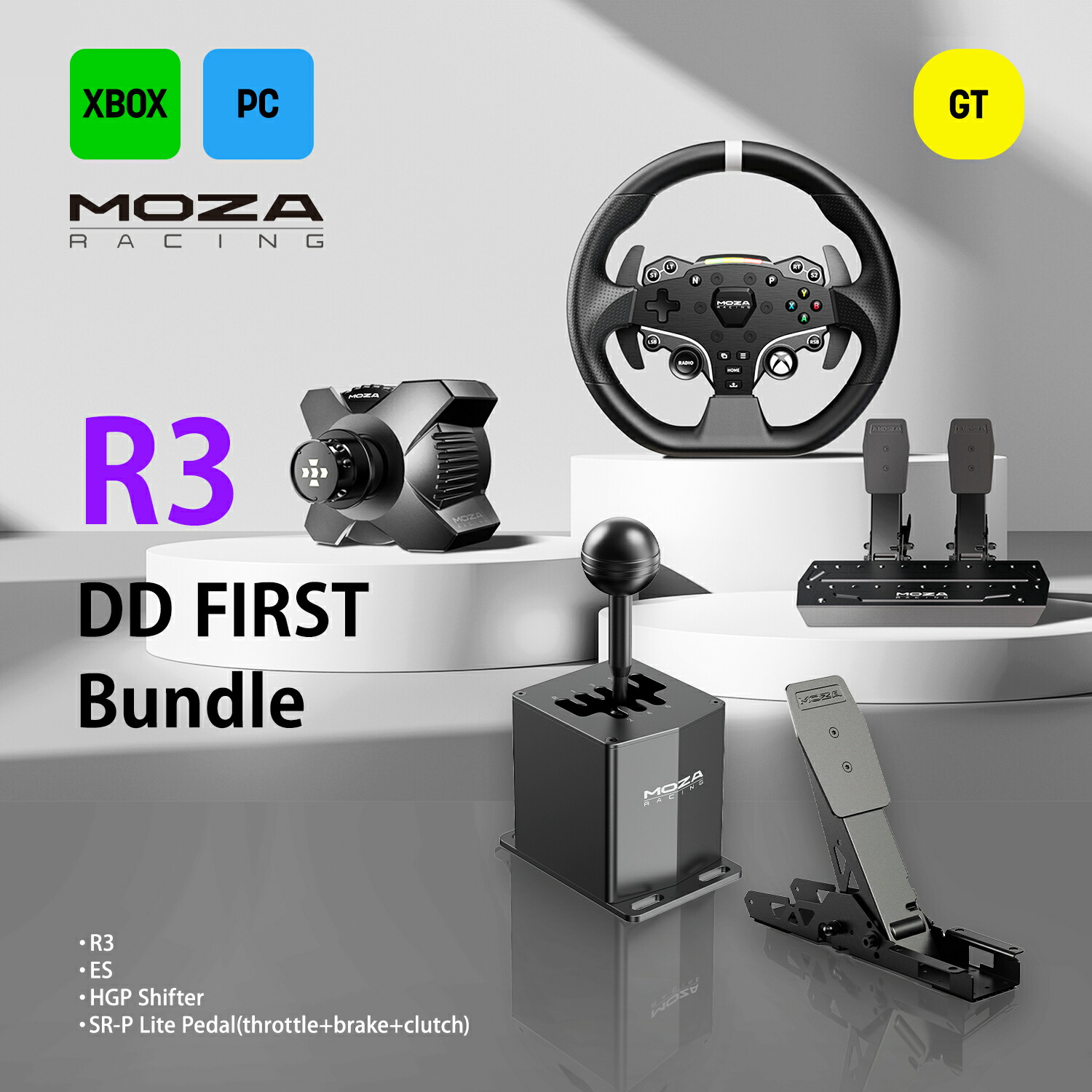 【楽天市場】【国内正規品】MOZA R3 DD First Bundle【送料無料】[ダイレクトドライブベース・ハンドルコントローラー・スリー ...