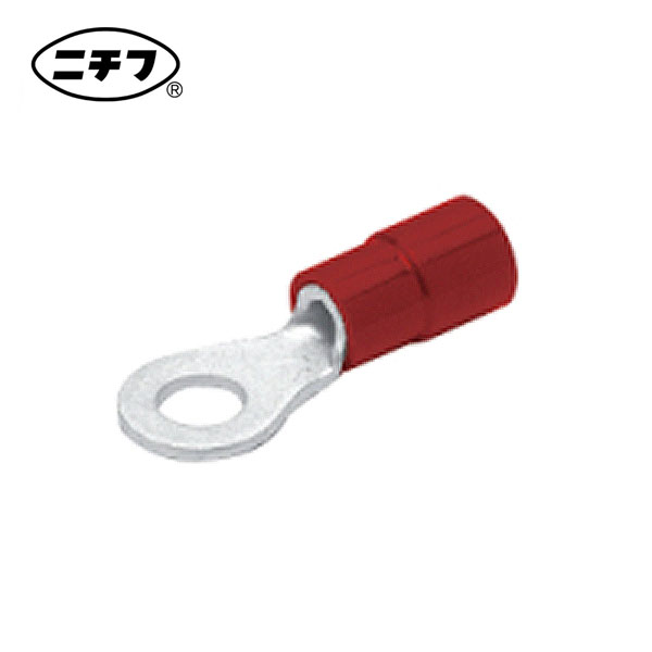 【楽天市場】ニチフ TMEX1.25-4 銅専用 環境配慮型 絶縁被覆付圧着端子 丸形(R形) 赤 100個入：分電盤・架台・ドアホンのザイマ