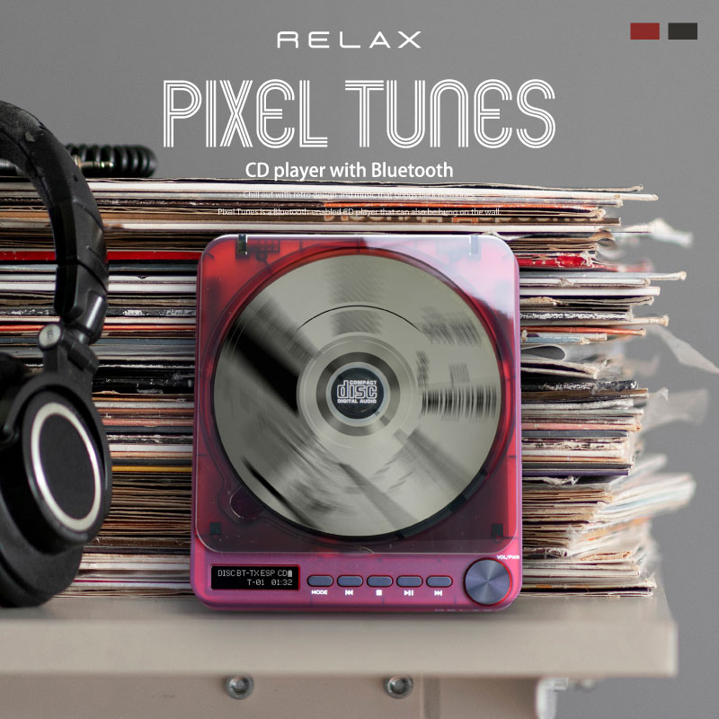 【楽天市場】店内ポイント10倍★【RELAX 公式】即納 リラックス ピクセルチューンズ PIXEL TUNES CDプレーヤー Bluetooth ワイヤレス コードレス コンパクト ...