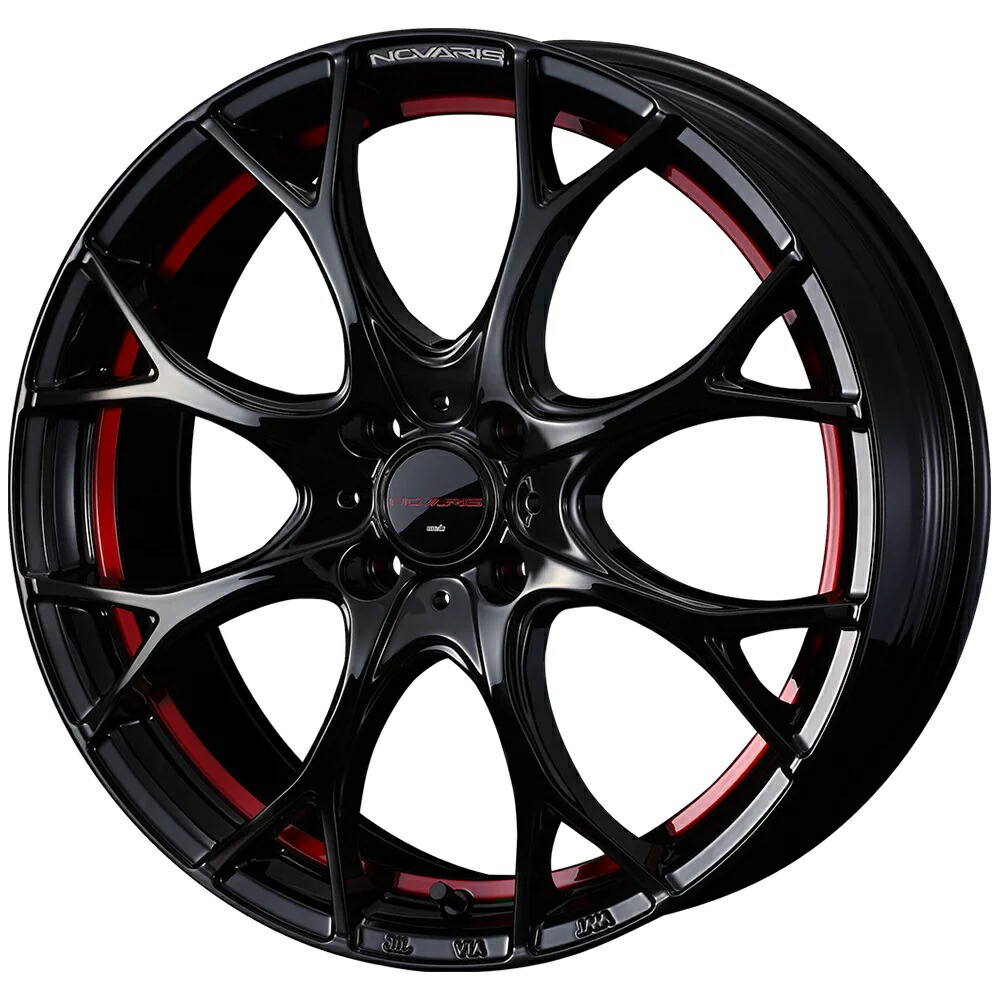 【楽天市場】WEDS NOVARIS ROHGUE UY ホイール 17インチ 4H100 6.5J+42 4本 4穴 ピアノブラック/レッドライン ノヴァリス ローグ ウェッズ：シンシア ...