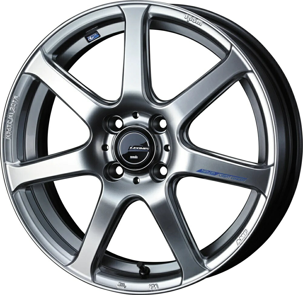 【楽天市場】WEDS ウェッズ LEONIS NAVIA 07 ホイール 17インチ 5H114.3 7J+53 4本 5穴 レオニス ハイパーシルバーブラック HSB：シンシアモール 楽天市場店