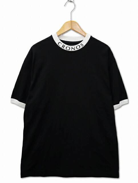 【楽天市場】【中古】CRONOS クロノス EMBOSSING LOGO OVERSIZE T-SHIRT エンボス ロゴ プリント 半袖 オーバーサイズ Tシャツ 36(S) BLACK ...