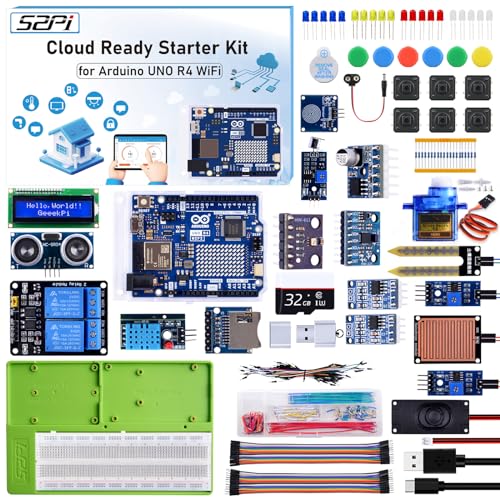 【楽天市場】GeeekPi クラウド対応スターターキットは、Arduino UNO R4 WiFi、Bluetooth、I2C、12x8 ...