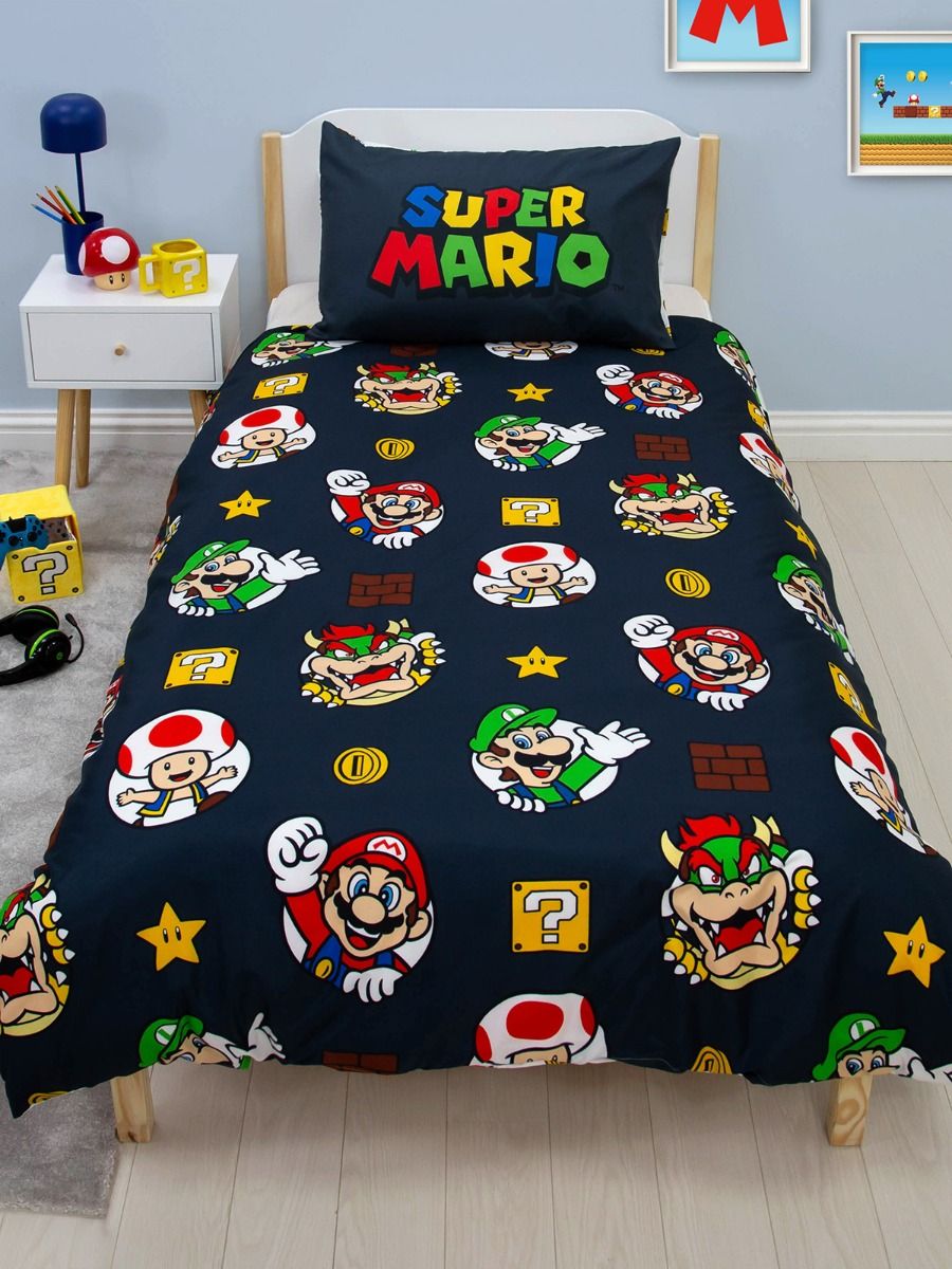 【楽天市場】スーパーマリオ Super Mario シングル 掛け布団カバー+枕カバーセット：Sirius
