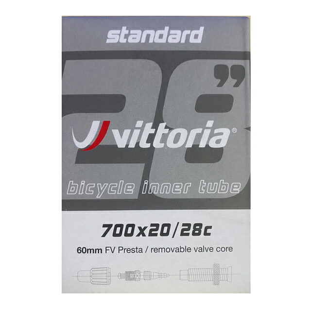【楽天市場】ビットリア(Vittoria) スタンダードブチルチューブ [STANDARD BUTYL TUBE] 700x20/28c 60mm 仏式(FV) 2ピースバルブ(RVC ...