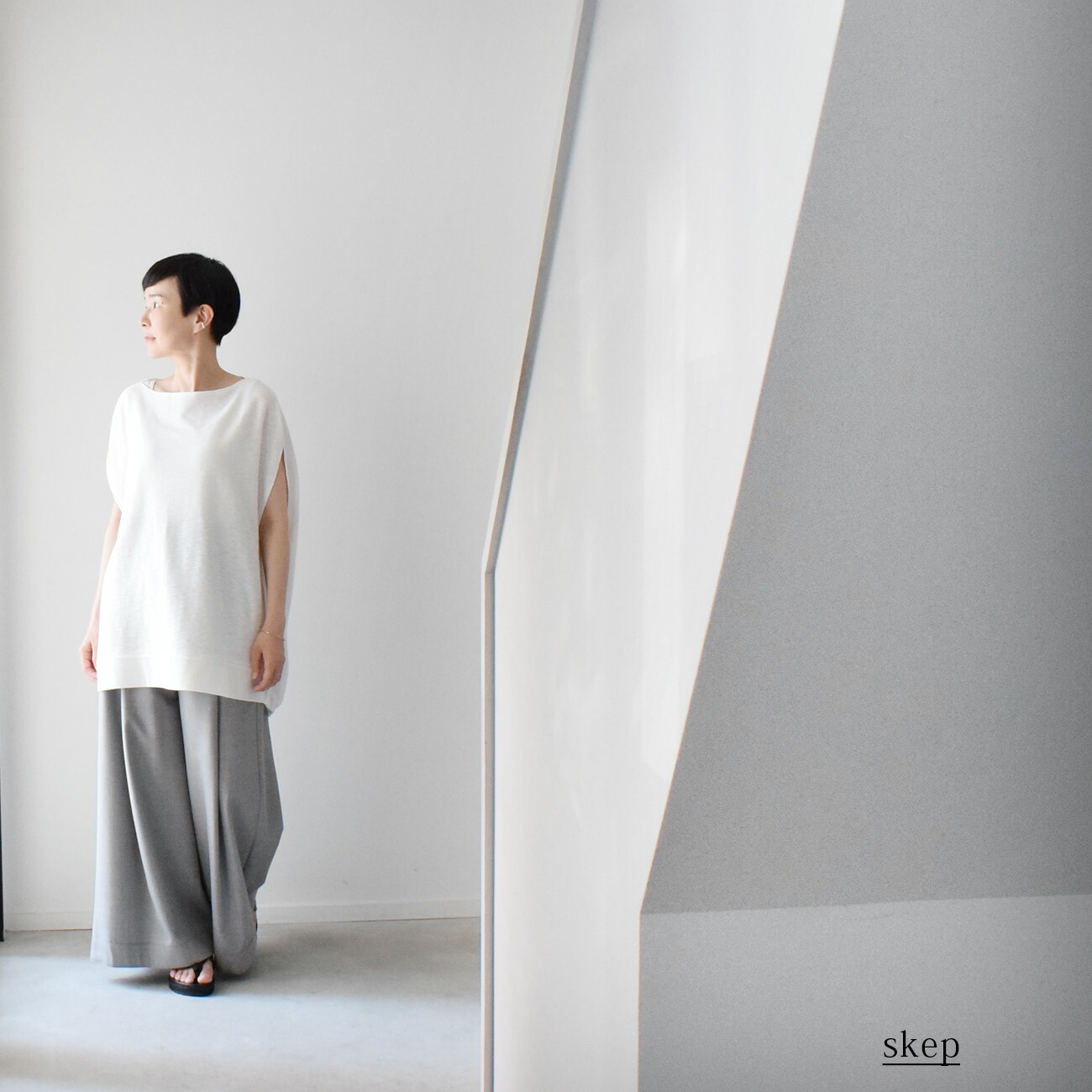 【楽天市場】コットン100％ サーフニットノースリーブトップス：白：skep online shop 楽天市場店