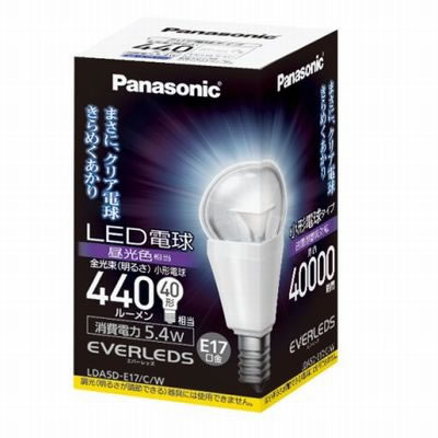 【楽天市場】パナソニック Panasonic LDA5D-E17/C/W LED電球 E17口金 昼光色 440ルーメン 40形 密閉器具対応 LDA5DE17CW：S＆Kグループ