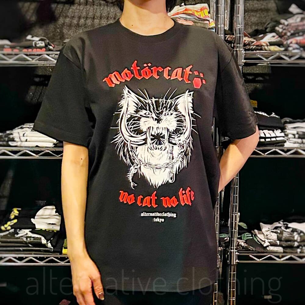 【楽天市場】【土日も発送】 motorcat モーターキャット 半袖 motorhead モーターヘッド パロディ Tシャツ 半袖 ブラック ...