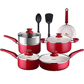 【楽天市場】【中古】【輸入品・未使用】LOVE PAN 12点 ホワイト セラミック 鍋とフライパンセット キッチン ノンスティック調理器具 ...