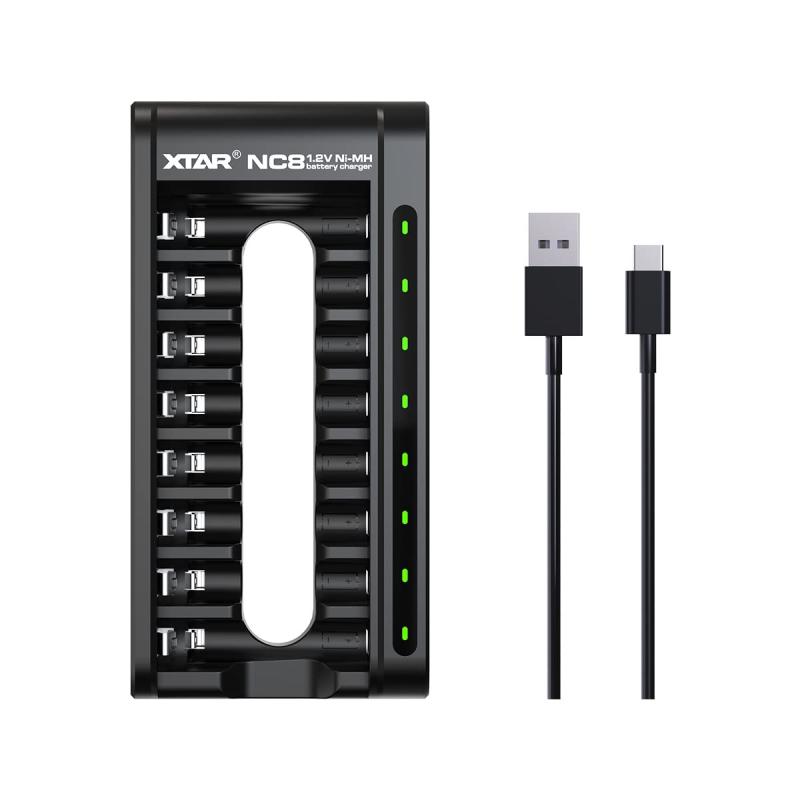 【楽天市場】XTAR NC8 1.2V AA/AAAニッケル水素電池充電器 単三·単四充電池 8本同時充電 Type-C入力：SLOPEUP
