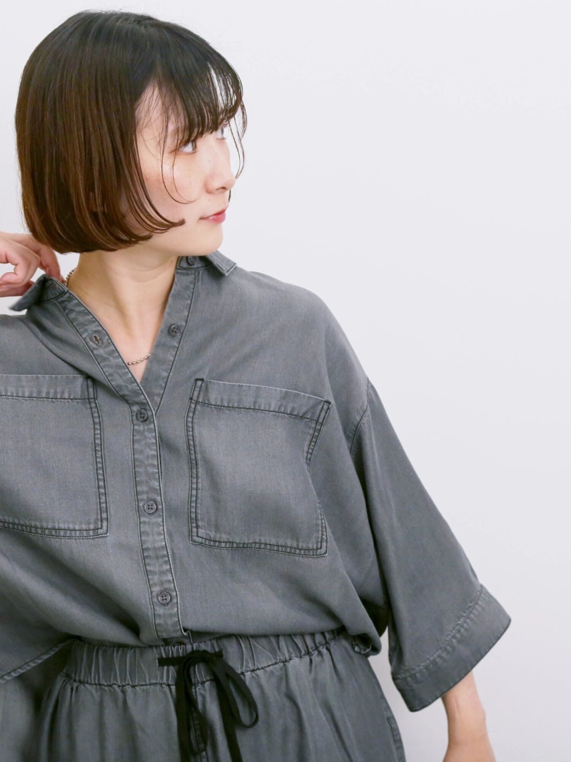 【楽天市場】【SALE／50%OFF】【接触冷感】クールデニムボクシーシャツ Samansa Mos2 blue サマンサモスモス トップス シャツ・ブラウス ネイビー ブルー グレー【RBA ...