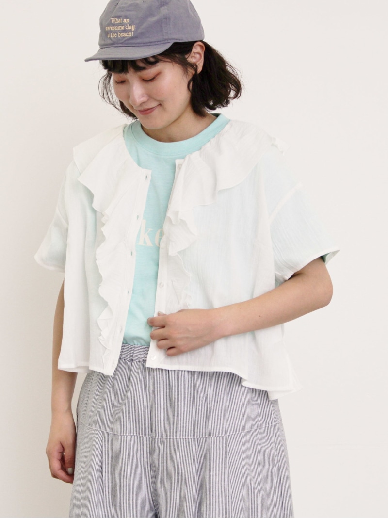 【楽天市場】【SALE／50%OFF】フリルカラーブラウス Samansa Mos2 サマンサモスモス トップス シャツ・ブラウス ブルー ホワイト オレンジ ブラック【RBA_E ...