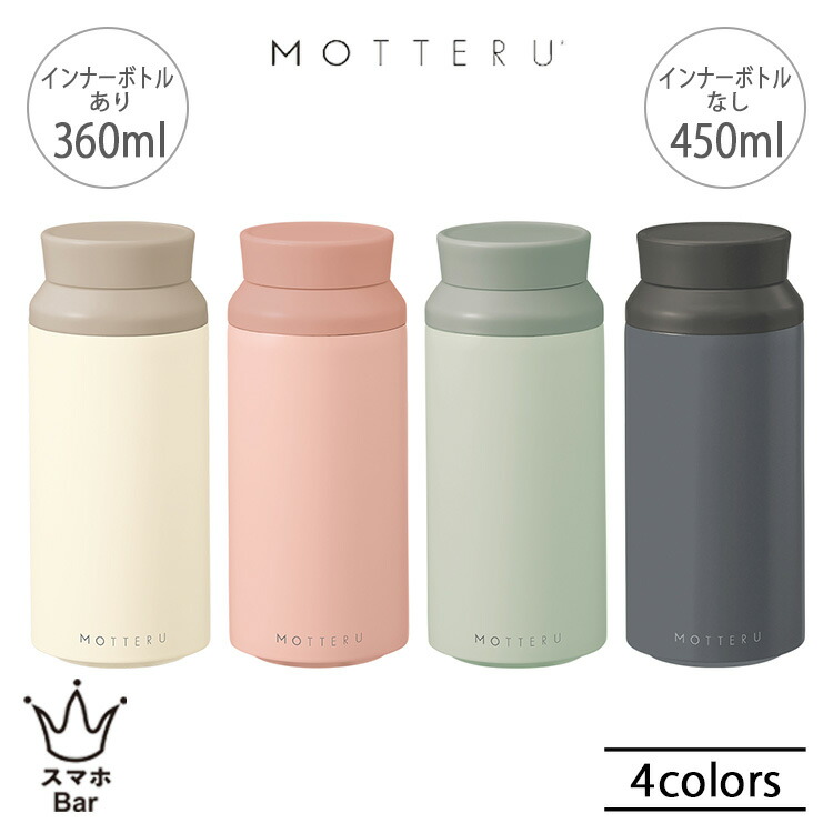 【楽天市場】MOTTERU モッテル 電子レンジが使えるサーモボトル MO-3021 保温 保冷 360ml 450ml インナーボトル ステンレス 自宅 オフィス ランチ コンパクト ...