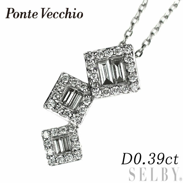 【楽天市場】【中古】 ポンテヴェキオ K18WG ダイヤモンド ペンダントネックレス 0.39ct SELBY 送料サービス Ponte Vecchio：SELBY
