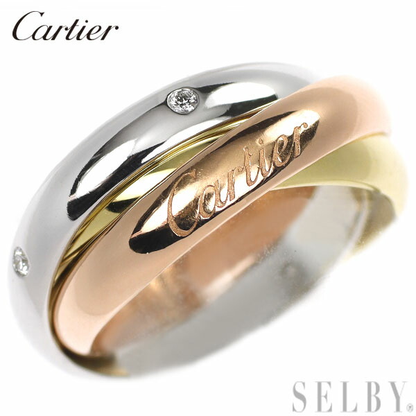 【楽天市場】【中古】 カルティエ K18YG/WG/PG ダイヤモンド リング トリニティ クラシック 49号 SELBY 送料サービス Cartier：SELBY