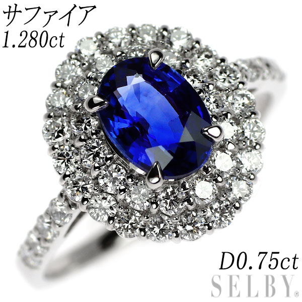 【楽天市場】【中古】 Pt900 サファイア ダイヤモンド リング 1.280ct D0.75ct SELBY 送料サービス：SELBY