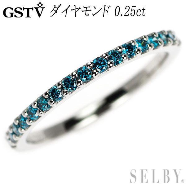 【楽天市場】【中古】 GSTV Pt950 トリートブルー ダイヤモンド リング 0.25ct ハーフエタニティ SELBY 送料サービス：SELBY