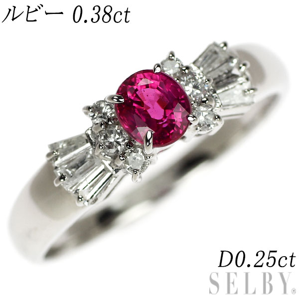【楽天市場】【中古】 Pt900 ルビー ダイヤモンド リング 0.38ct D0.25ct SELBY 送料サービス：SELBY