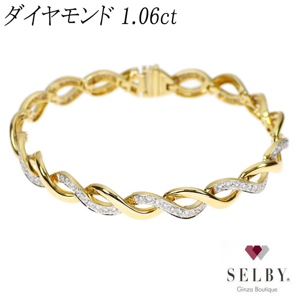 【楽天市場】【中古】 K18YG/WG ダイヤモンド ブレスレット 1.06ct 《セルビー銀座店》SELBY 送料サービス：SELBY