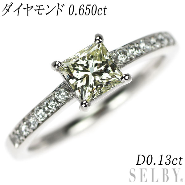 【楽天市場】【中古】 Pt900 プリンセスカット ダイヤモンド リング 0.650ct D0.13ct SELBY 送料サービス：SELBY