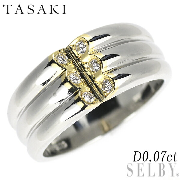 【楽天市場】【中古】 田崎真珠 Pt900/ K18YG ダイヤモンド リング 0.07ct SELBY 送料サービス TASAKI：SELBY