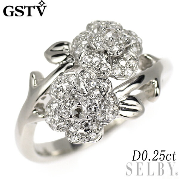 【楽天市場】【中古】 GSTV K18WG ローズカット ダイヤモンド リング 0.25ct フラワー SELBY 送料サービス：SELBY