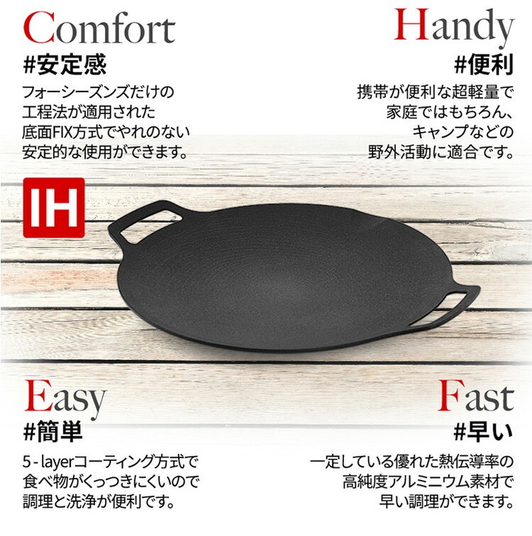 【楽天市場】IHマルチグリドルパン 33cm 直火・IH対応 Lサイズ フライパン グリルパン グリドル フォーシーズンズ 【送料無料 ...
