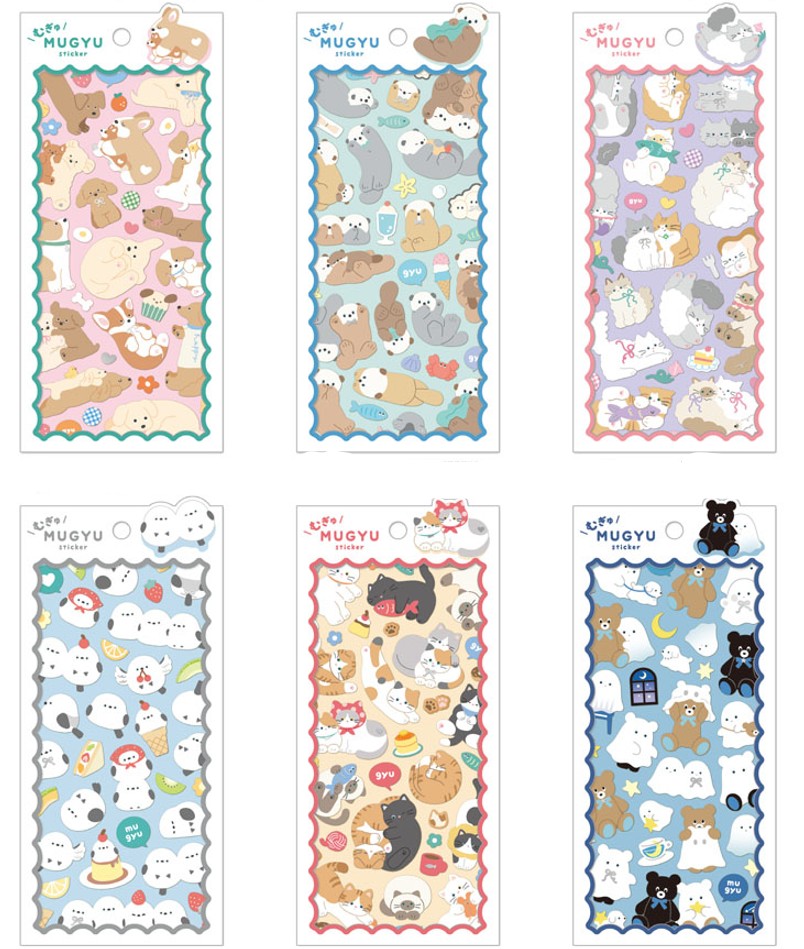 【楽天市場】むぎゅステッカー qli_01001_01006 クーリア mugyu sticker sealsticker シールステッカー ...