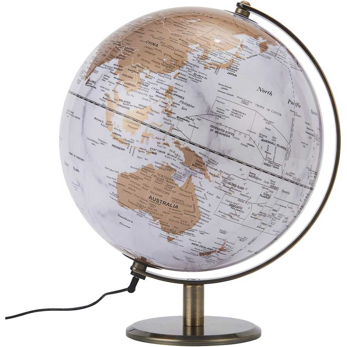 【楽天市場】茶谷産業 インテリア地球儀ライト 331-101 高級間接照明 USB電源 書斎・リビングに最適 高級感漂うデザイン：スカイ ...