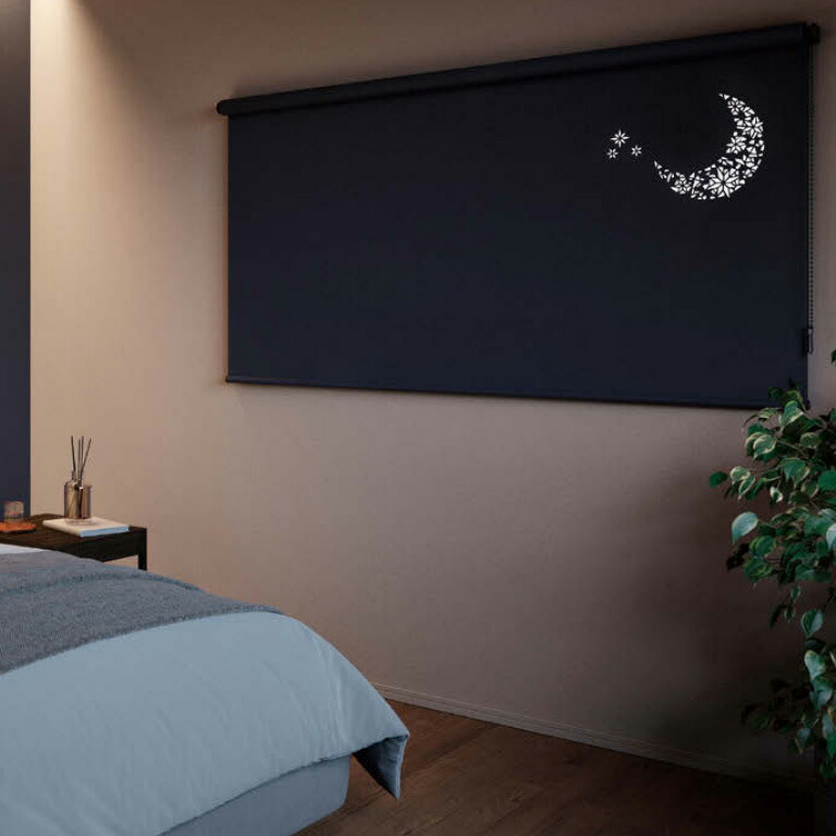 【楽天市場】【追加オプション】 レーザーカット TOSO ロールスクリーン TYPE405 ポイント柄 上部 左側 右側 硝子の月 マイテックシーズ 切り抜いた穴から光が差し込む デザイン ...