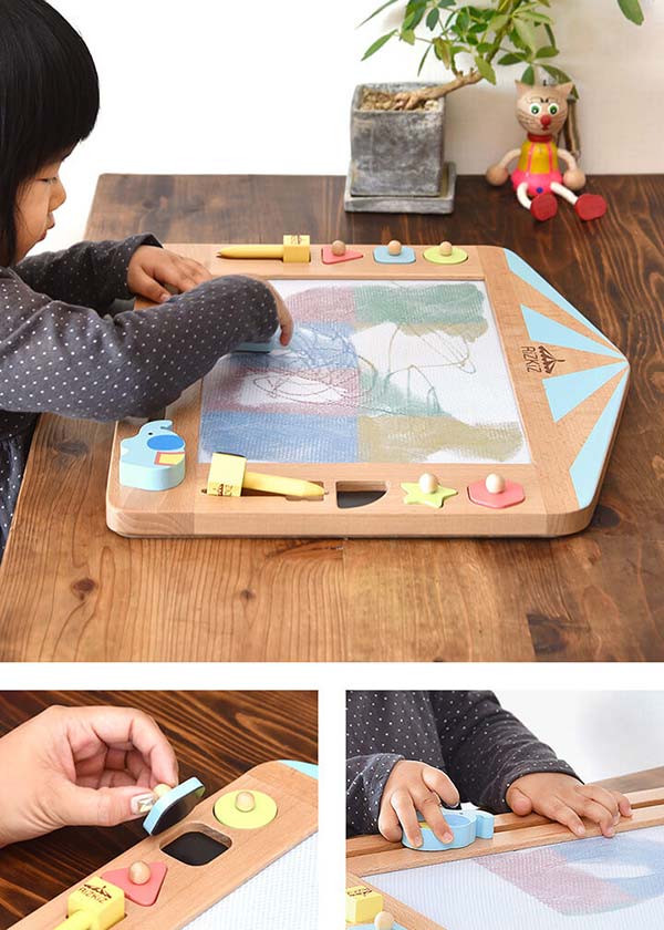 【楽天市場】【楽天1位】1年保証 お絵かき ボード 天然木 43cmx36.5cm 大きい 電池不要 知育玩具 学習トイ お絵描き マルチカラー 木のおもちゃ マグネット おえかき 学習玩具 ...