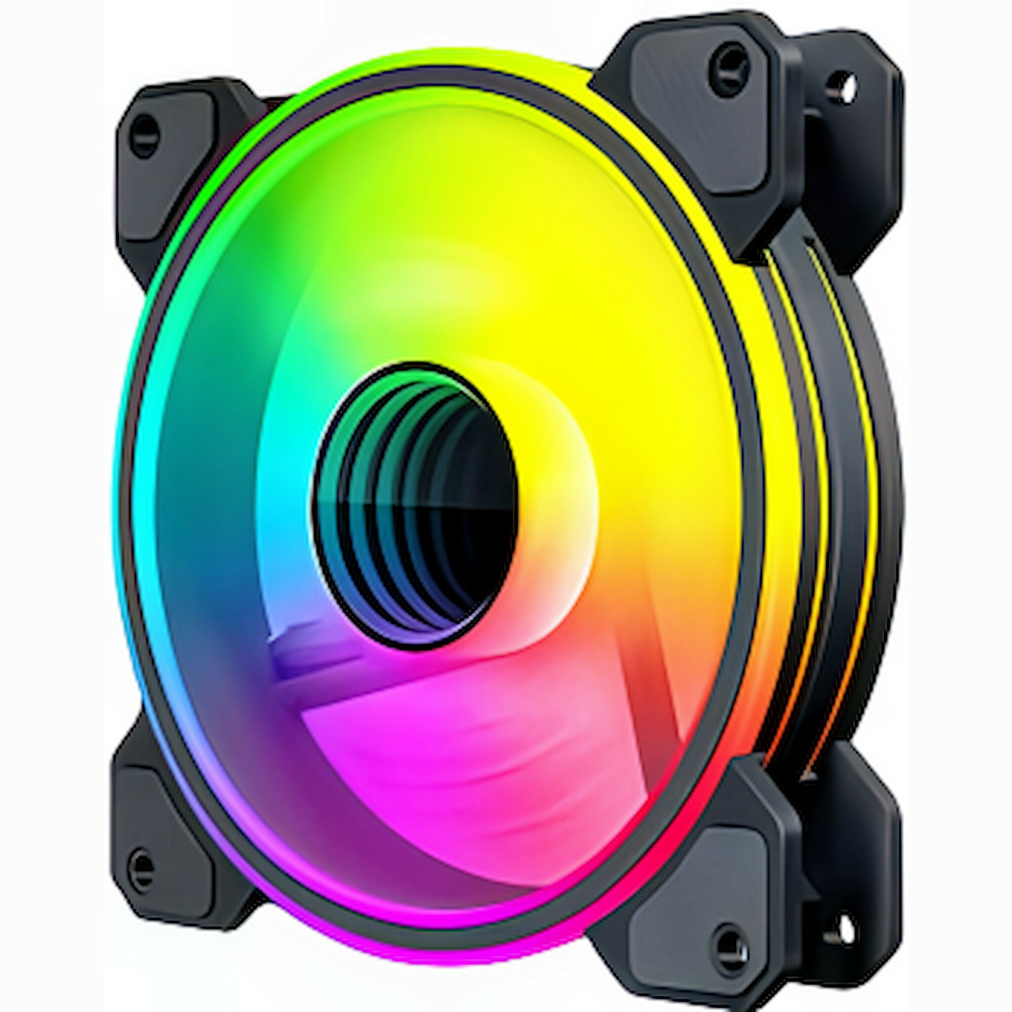 【楽天市場】【スモールラボ】COOLMOON PCケースファン1枚 120mm 4pin PWM LED ARGB 5v 3pin ...