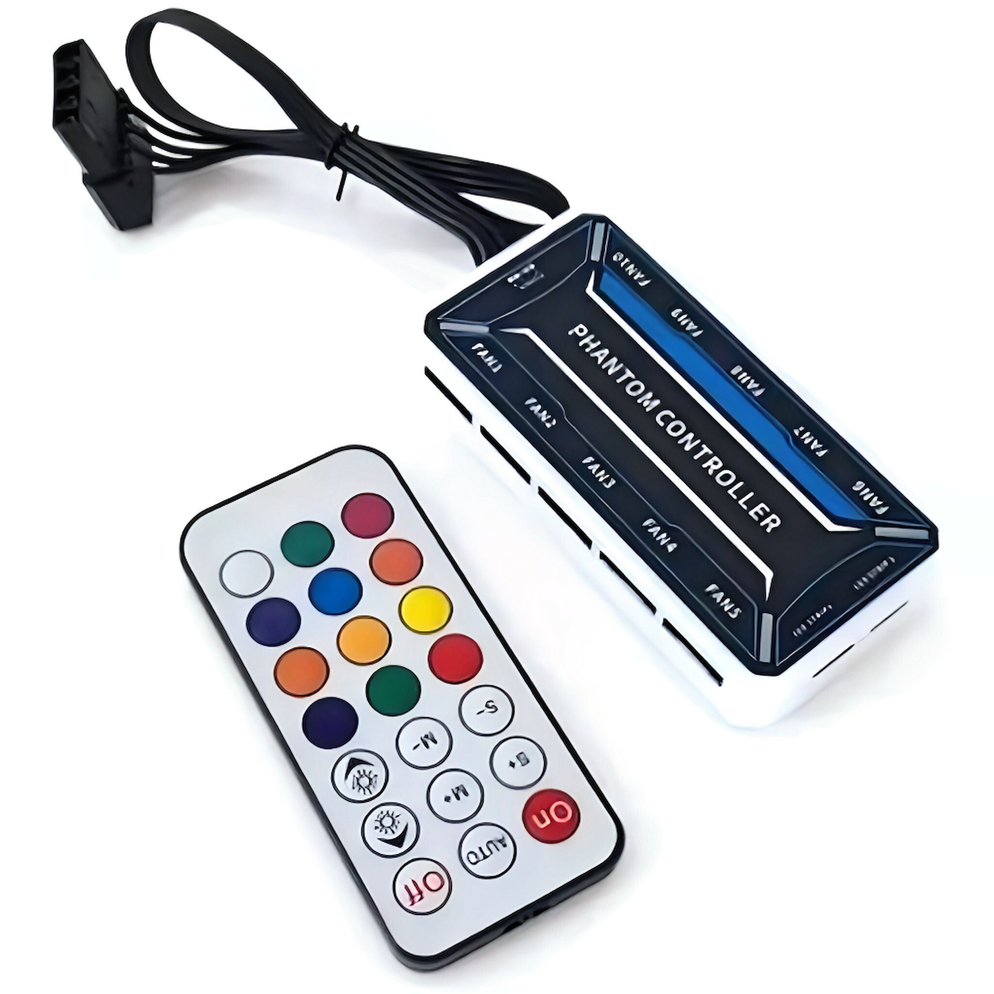 【楽天市場】【スモールラボ】LED ARGB 6pin ファンハブ コントローラー リモコン 色変更可能 ファン回転速度変更可能：スモールラボ ...