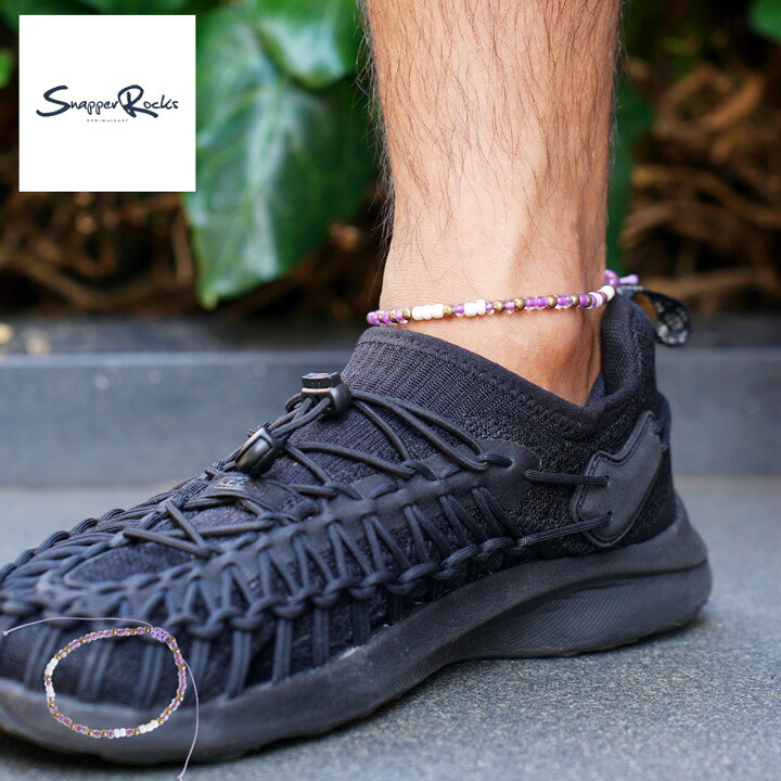 【楽天市場】 パープルビーズ アンクレット ビーズ アンクレット メンズ シンプル ブランド カップル ペア ブレスレット 足首 プレゼント ...