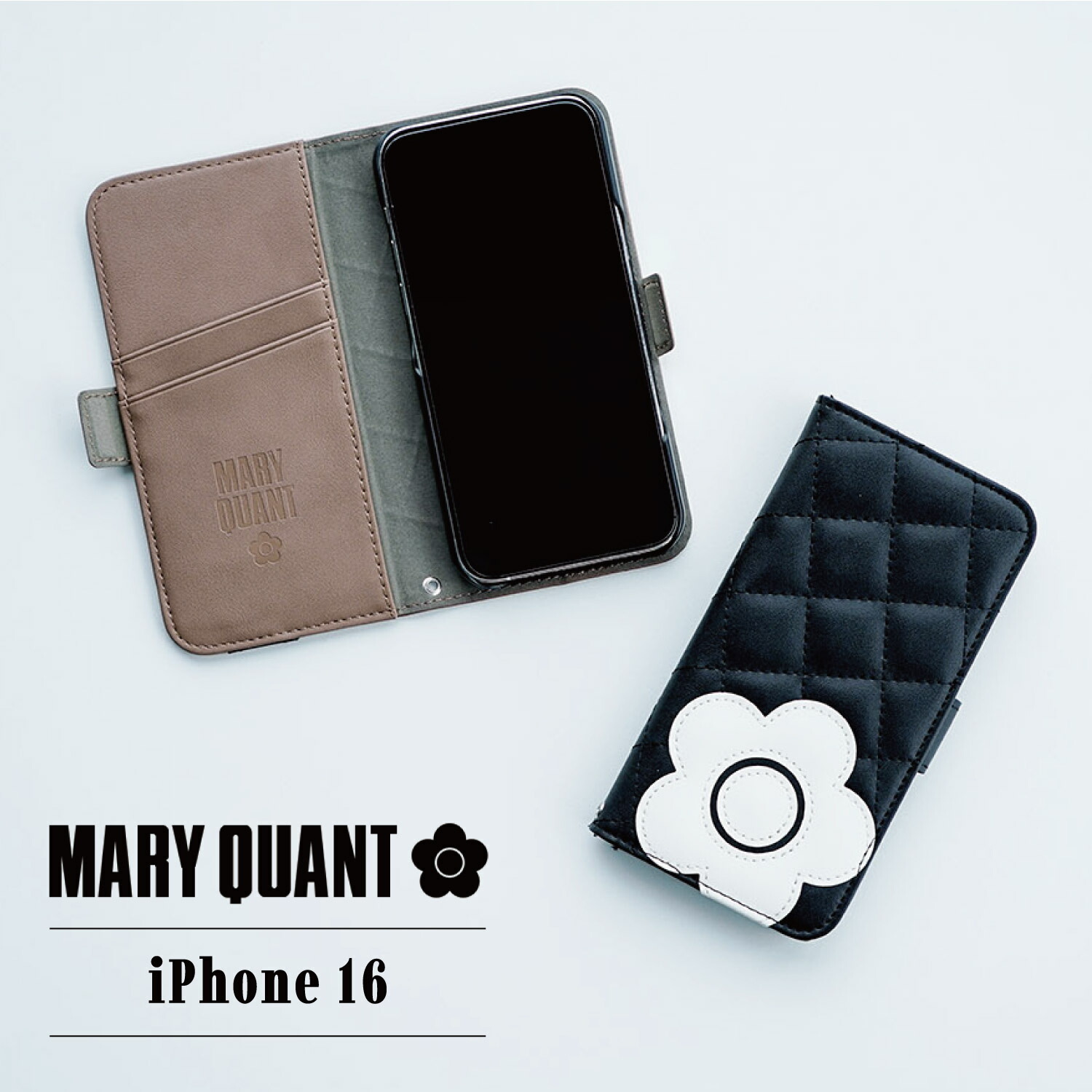 【楽天市場】MARY QUANT マリークヮント iPhone16 スマホケース 手帳型 携帯 アイフォン デイジーパッチ キルト ブックタイプ レディース マリクワ DAISY PATCH ...