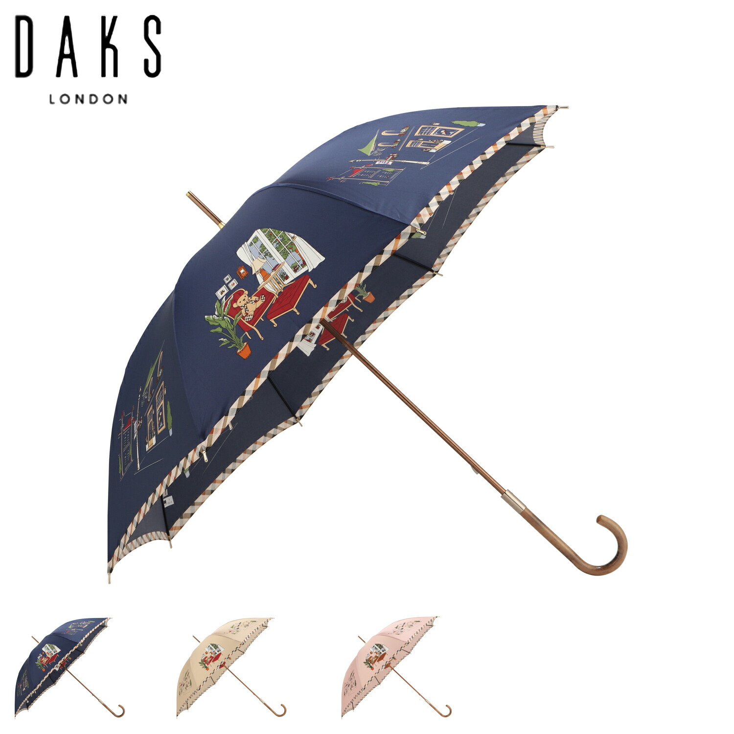 【楽天市場】ダックス DAKS 長傘 雨傘 レディース 60cm 軽量 日本製 ネイビー ベージュ ピンク 21-125-11275-00：スニークオンラインショップ