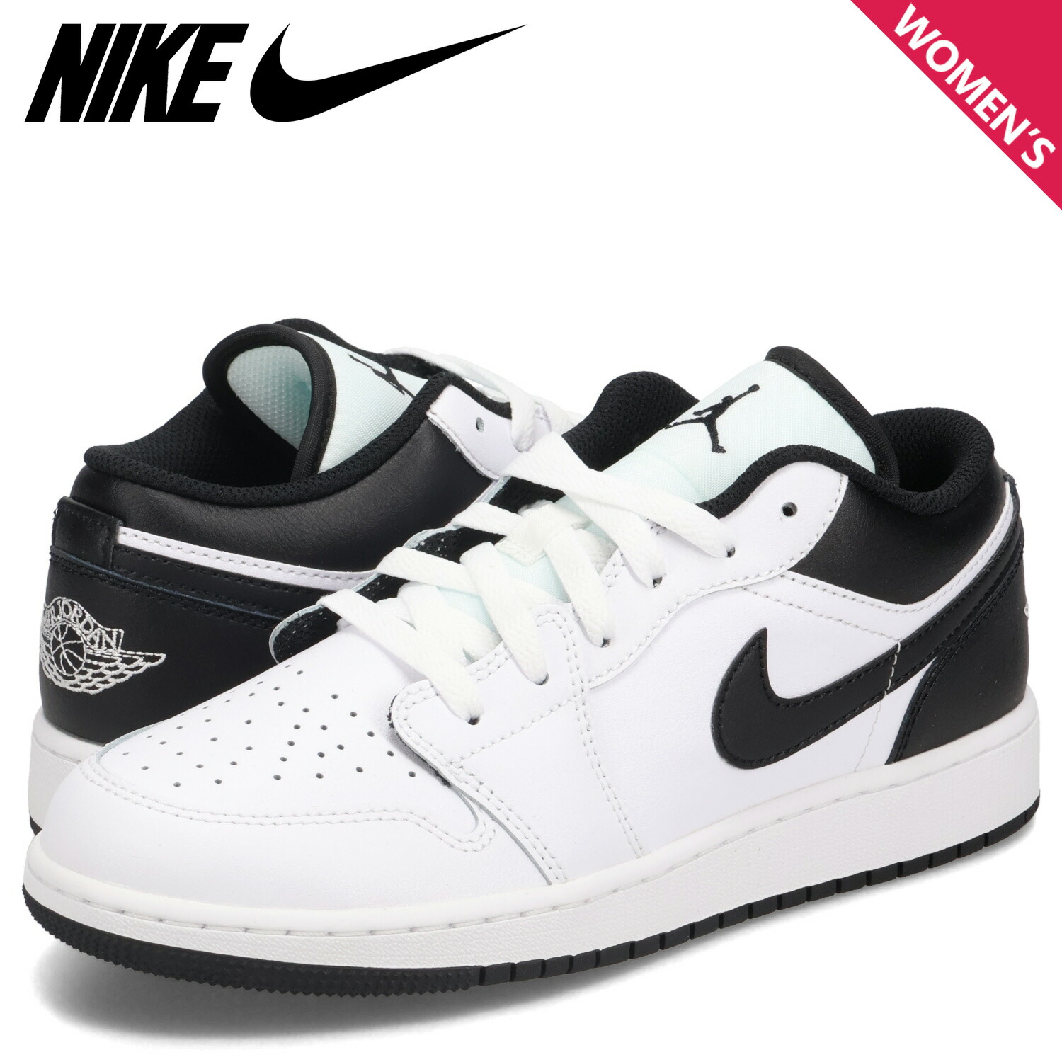 【楽天市場】NIKE AIR JORDAN 1 LOW GS ナイキ エアジョーダン1 ロー スニーカー レディース ホワイト 白 ...