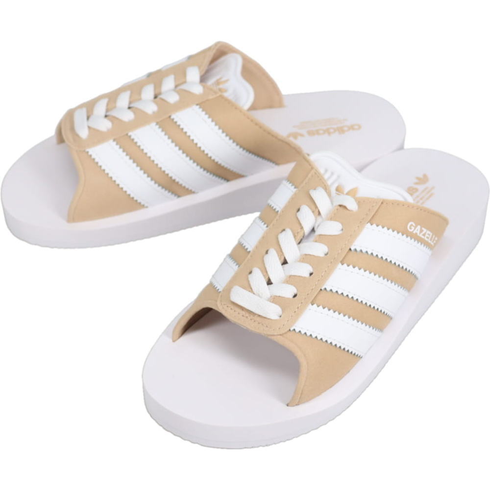 【楽天市場】アディダス adidas サンダル ガゼルビーチスライド GAZELLE BEACH SLIDES マジックベージュ/フットウェア ...