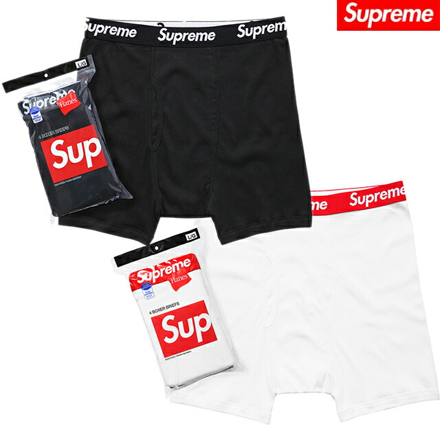 【楽天市場】Supreme x Hanes Boxer Briefs (4pack) Size:(L) WHITE BLACKシュプリーム ...