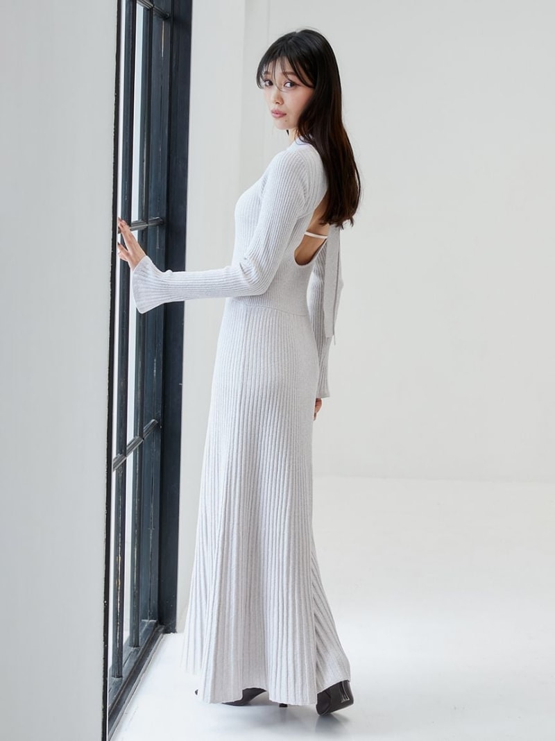 【楽天市場】【SALE／50%OFF】バックオープンニットワンピース SNIDEL スナイデル ワンピース・ドレス ワンピース レッド ホワイト グレー【RBA_E】【送料無料 ...