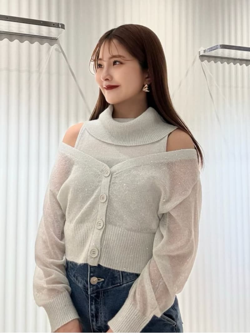 【楽天市場】【SALE／50%OFF】スパンコールニットアンサンブル SNIDEL スナイデル トップス ニット ブラック【RBA_E】【送料無料】[Rakuten Fashion ...