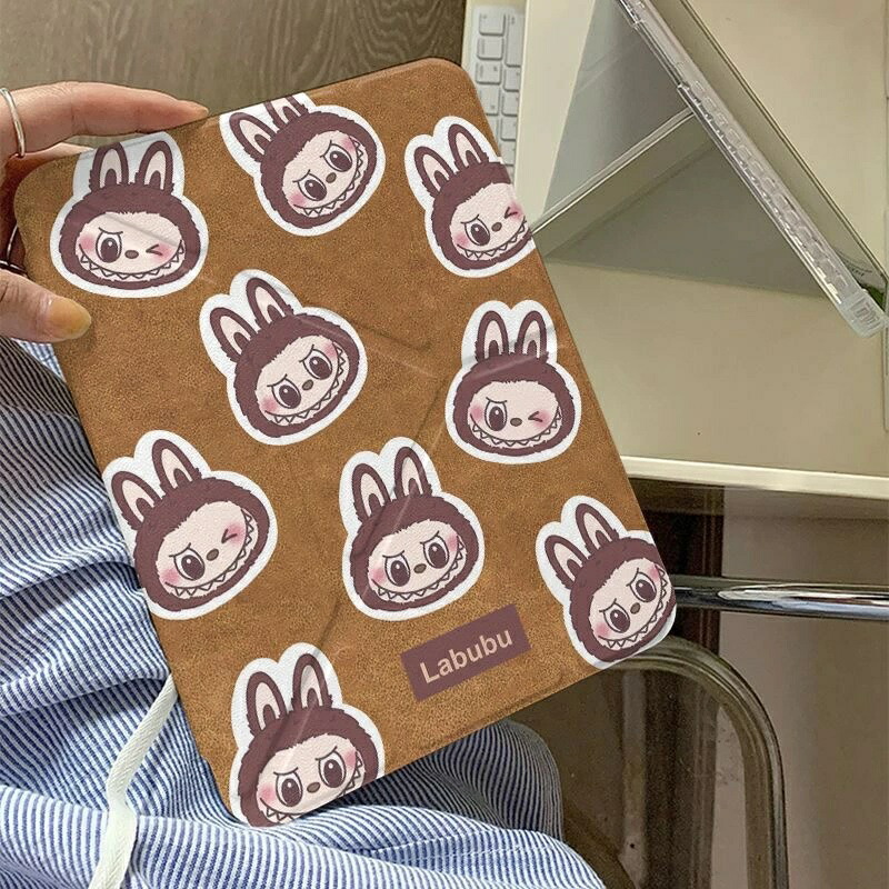 【楽天市場】labubu iPadケース ラブブ アイパッドカバー 手帳型 かわいい キャラクター 保護カバー スタンド機能付き オート ...