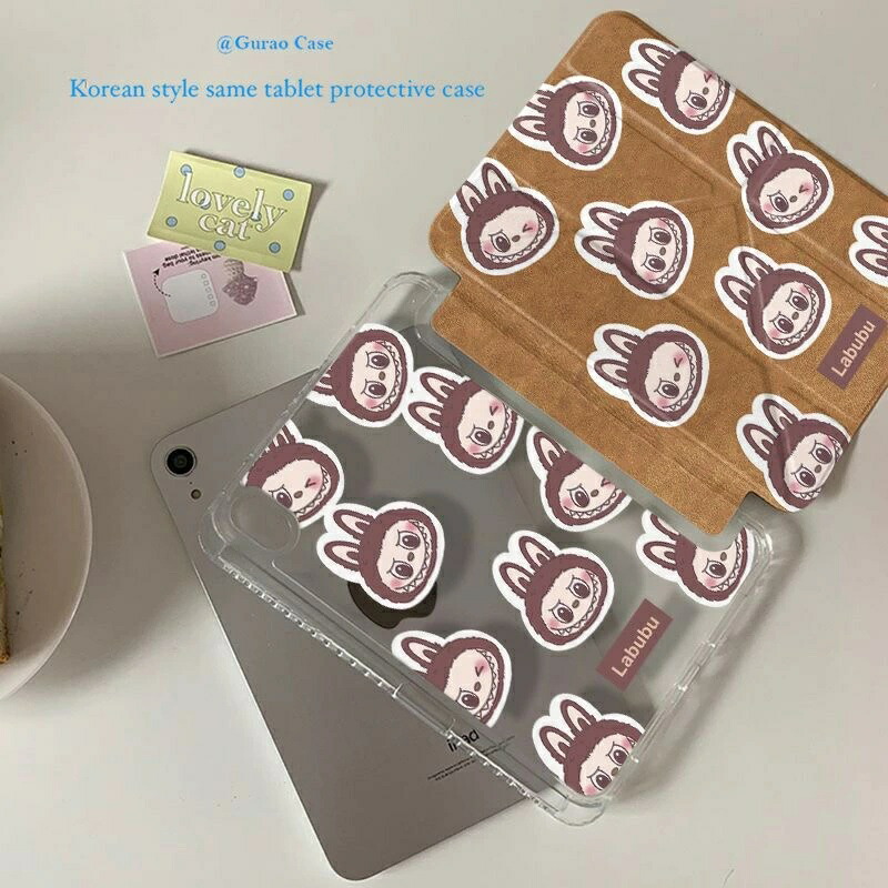 【楽天市場】labubu iPadケース ラブブ アイパッドカバー 手帳型 かわいい キャラクター 保護カバー スタンド機能付き オート ...