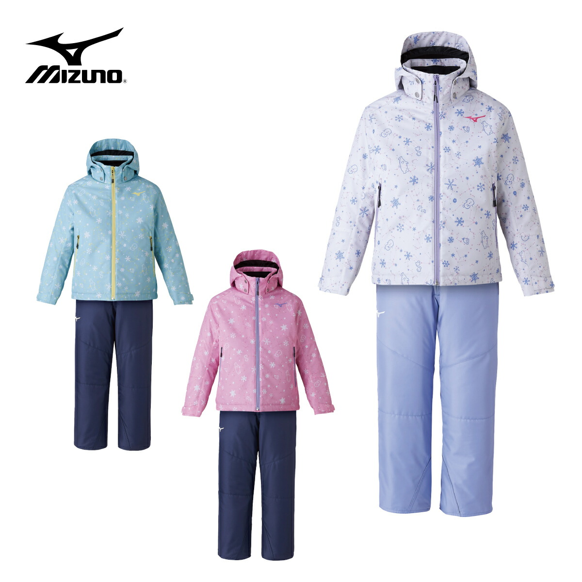 【楽天市場】スキーウェア キッズ スノーウェア ジュニア ミズノ MIZUNO 上下セット ＜2024＞ Z2MGA956 / SNOW Jr. PRINT SUIT スノープリントスーツ ...
