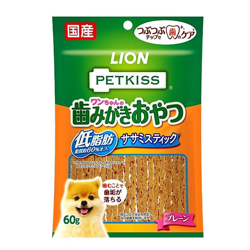 【楽天市場】ライオンペット【ペット用品】PETKISS PK歯みがきおやつ低脂肪ササミプレーン60g×2袋：So-netmoソネトモ