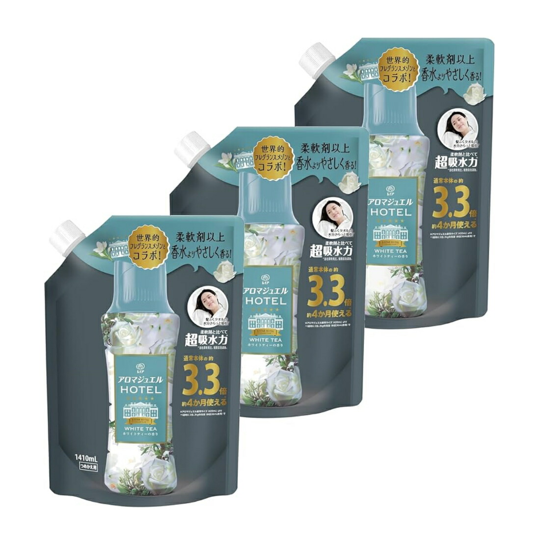 【楽天市場】レノア ハピネス アロマジュエル 香り付け専用ビーズ ホワイトティー 詰め替え 超特大(1410mL)*3袋セット 送料無料：So-netmoソネトモ