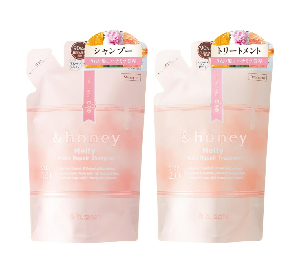 【楽天市場】&honey（アンドハニー） メルティ モイストリぺア 詰替え シャンプー1.0 385ml トリートメント 385g：So-netmoソネトモ