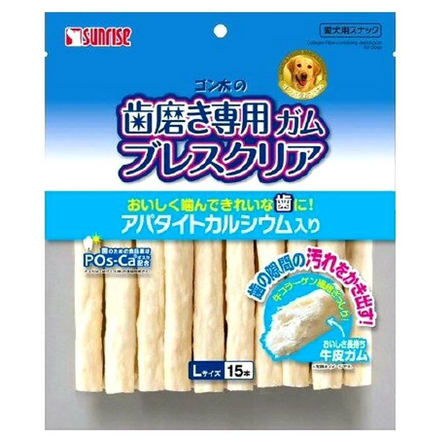 【楽天市場】ゴン太の歯磨き専用ガム ブレスクリア アパタイトカルシウム入り Lサイズ(15本入)：So-netmoソネトモ