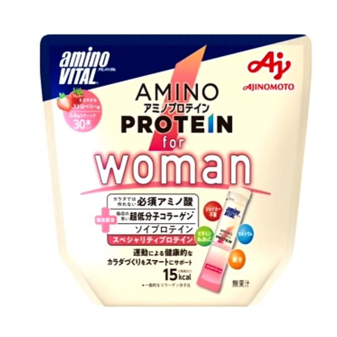 【楽天市場】アミノバイタル アミノプロテイン for Woman ストロベリー味(3.8g*30本入)：So-netmoソネトモ